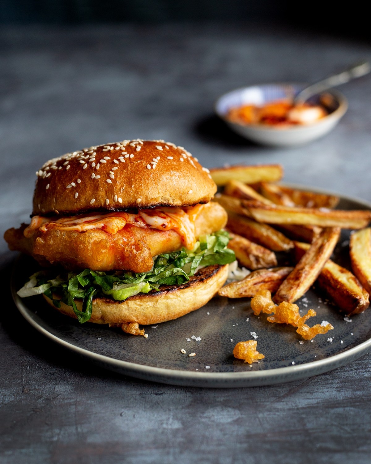 Fish Burgers with Harissa Mayo – Cook with B…